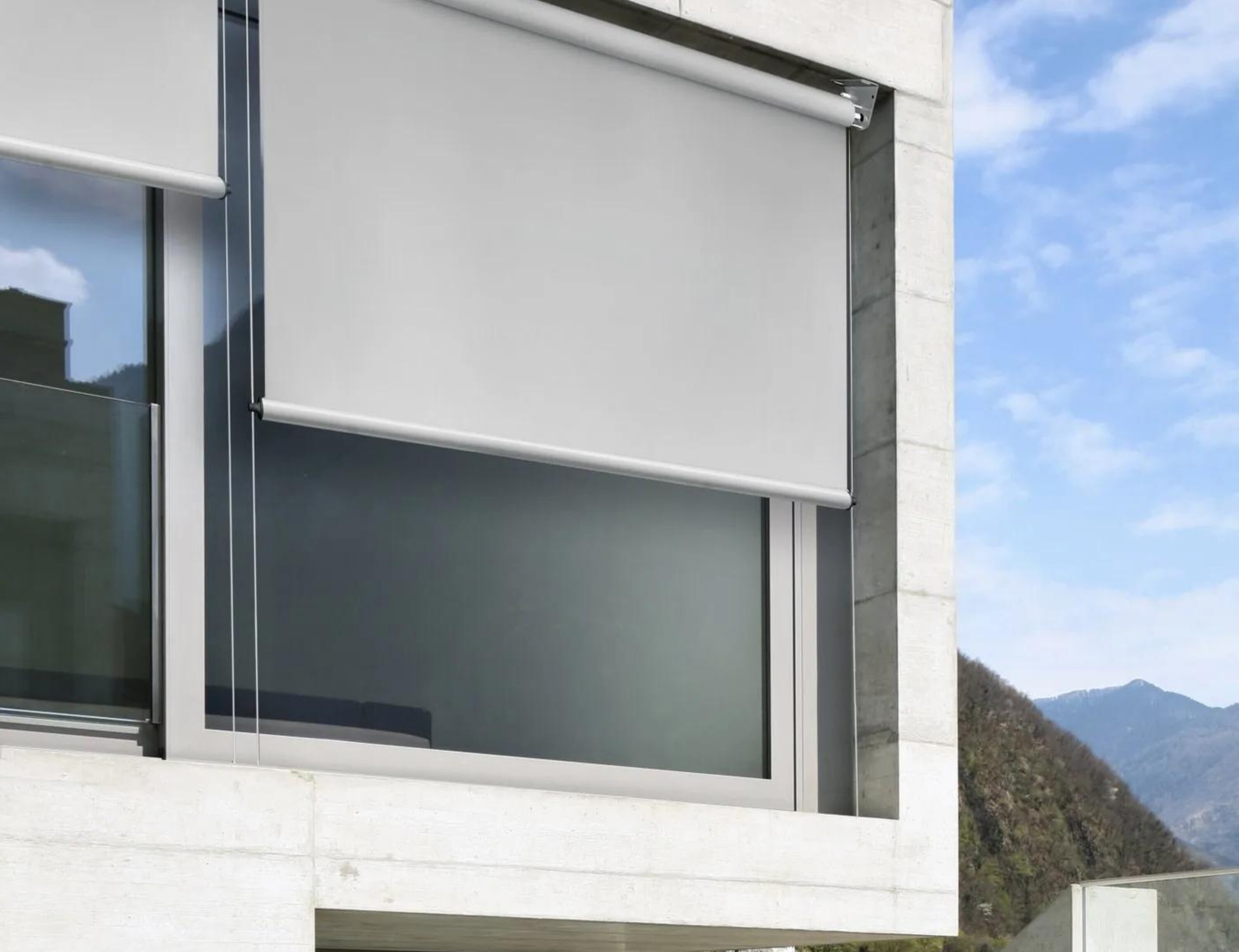 Guided Vertical Awning | Plain | PVC Fabric